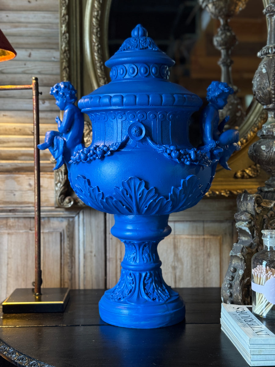 Royal Blue Cherub Urn – Manor on George