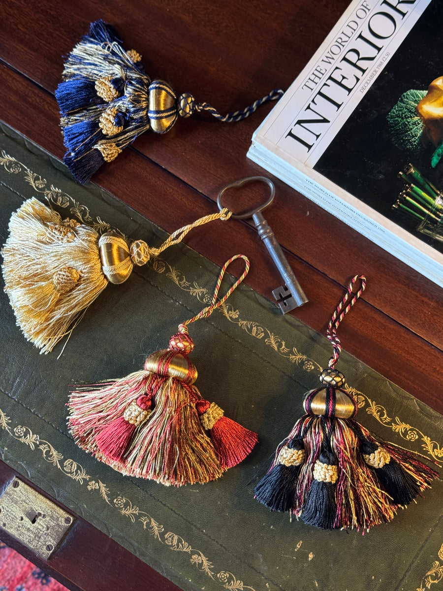 Navy Blue & Gold Key Tassel – Manor on George