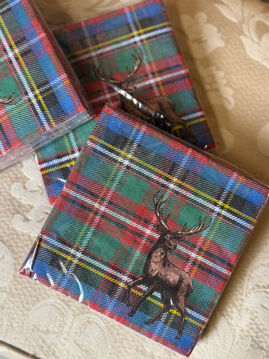 Tartan Stag Luncheon Napkins – Manor on George