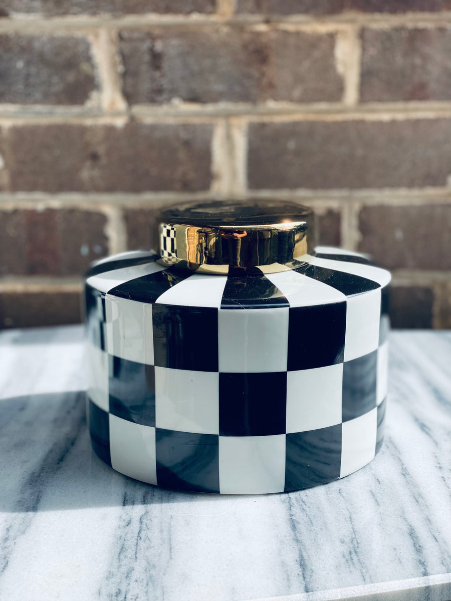 Checkered Ceramic Canister – Manor on George
